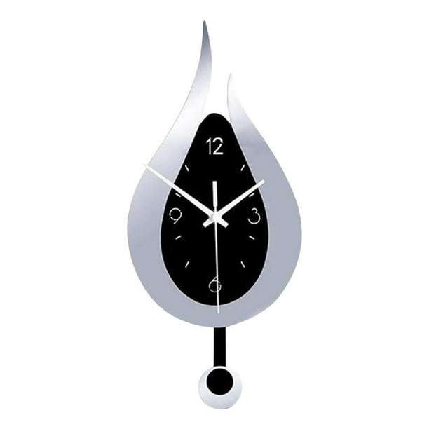 Modern Pendulum Kitchen Wall Clocks Battery Operated Clock Living ...