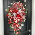 Candy Cane Wreath for Front Door, Wreath with Candies for Stair ...
