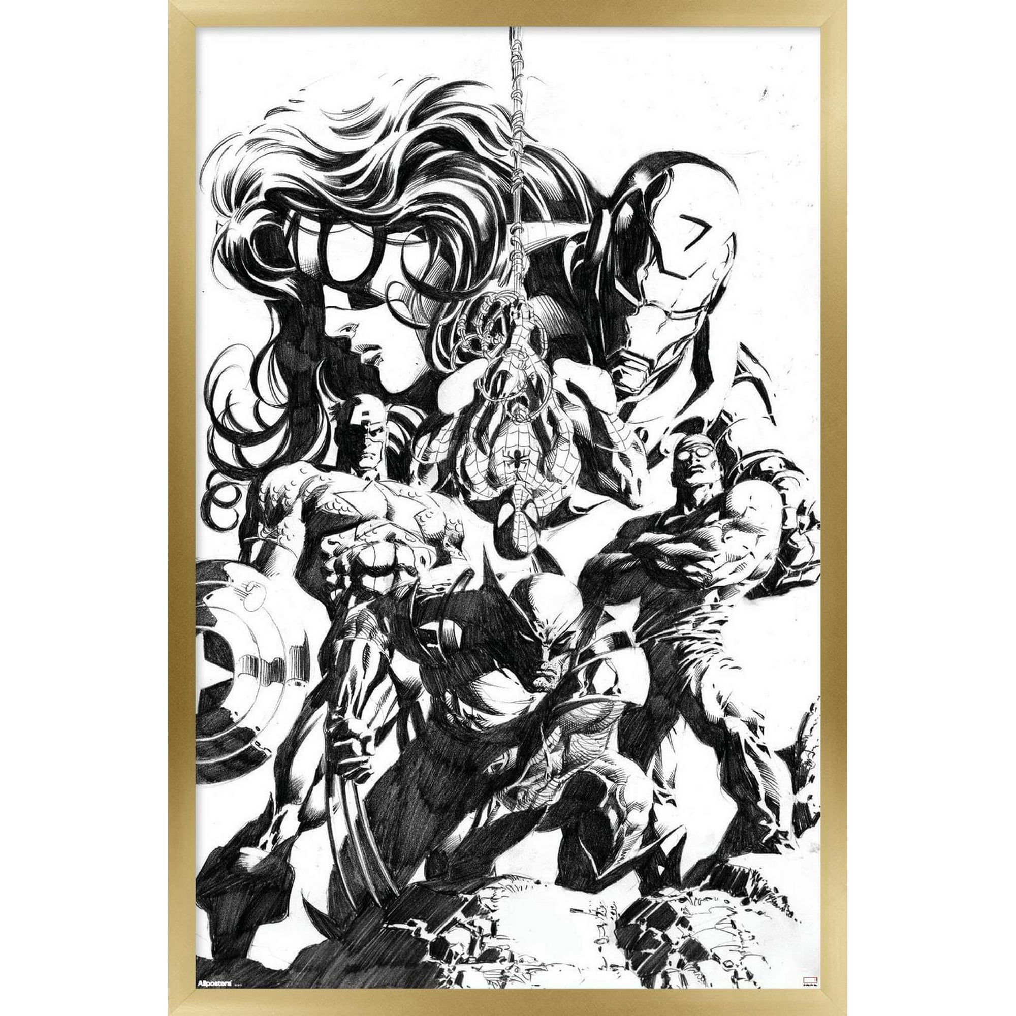 Click here for Trends International Marvel Sketch - Group Wall Po... prices