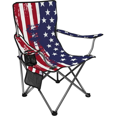 MSYMY USA Flag Folding Camping Beach Chair with Cup Holder& Carry Bag ...