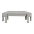 LHYY Stylish Upholstered Bench Taupe Velvet Fabric Foam Cushioned Seat ...