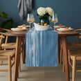 Blue Sky Cotton Linen Table Runner Modern Abstract Gradient Blue ...
