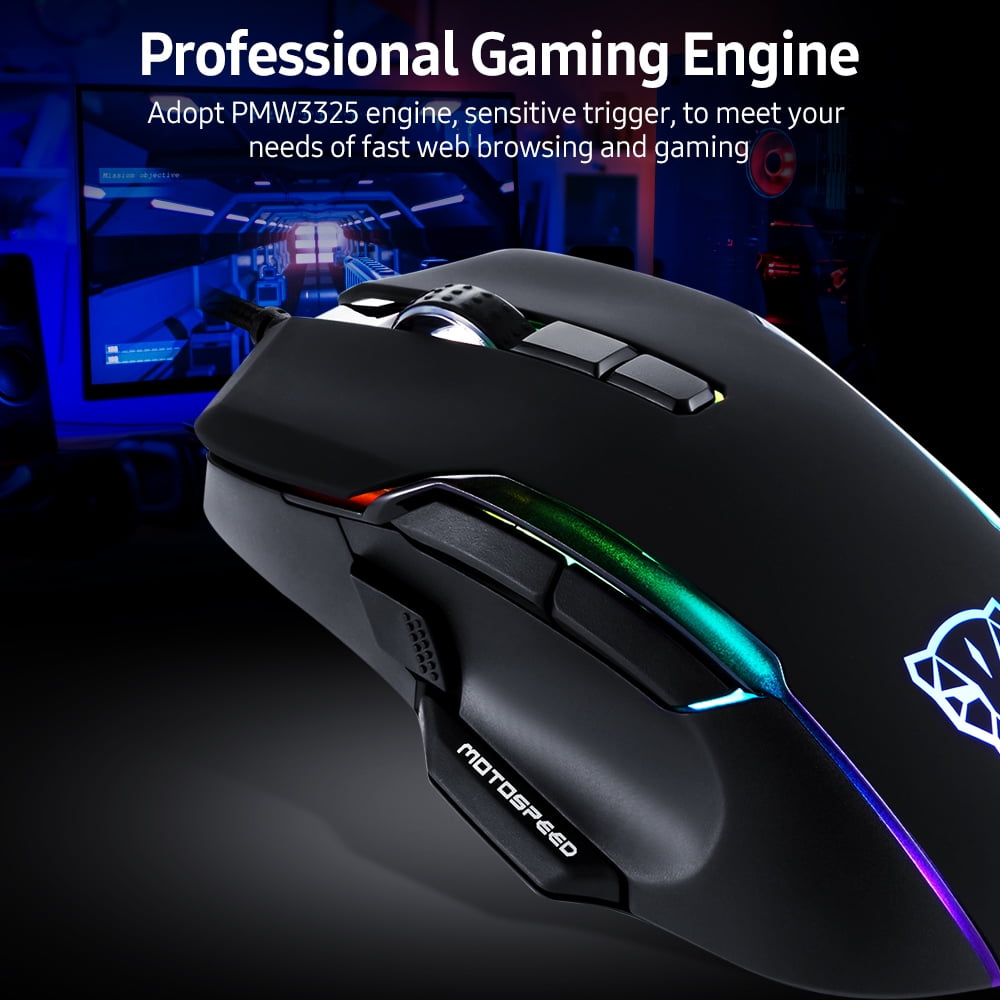 Buy MOTOSPEED V90 USB Wired Gaming RGB Gaming Ergonomic Mice with 8 ...