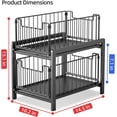 2 Tier Sliding Basket Drawer Organizer, Pull Out Under Sink Cabinets ...