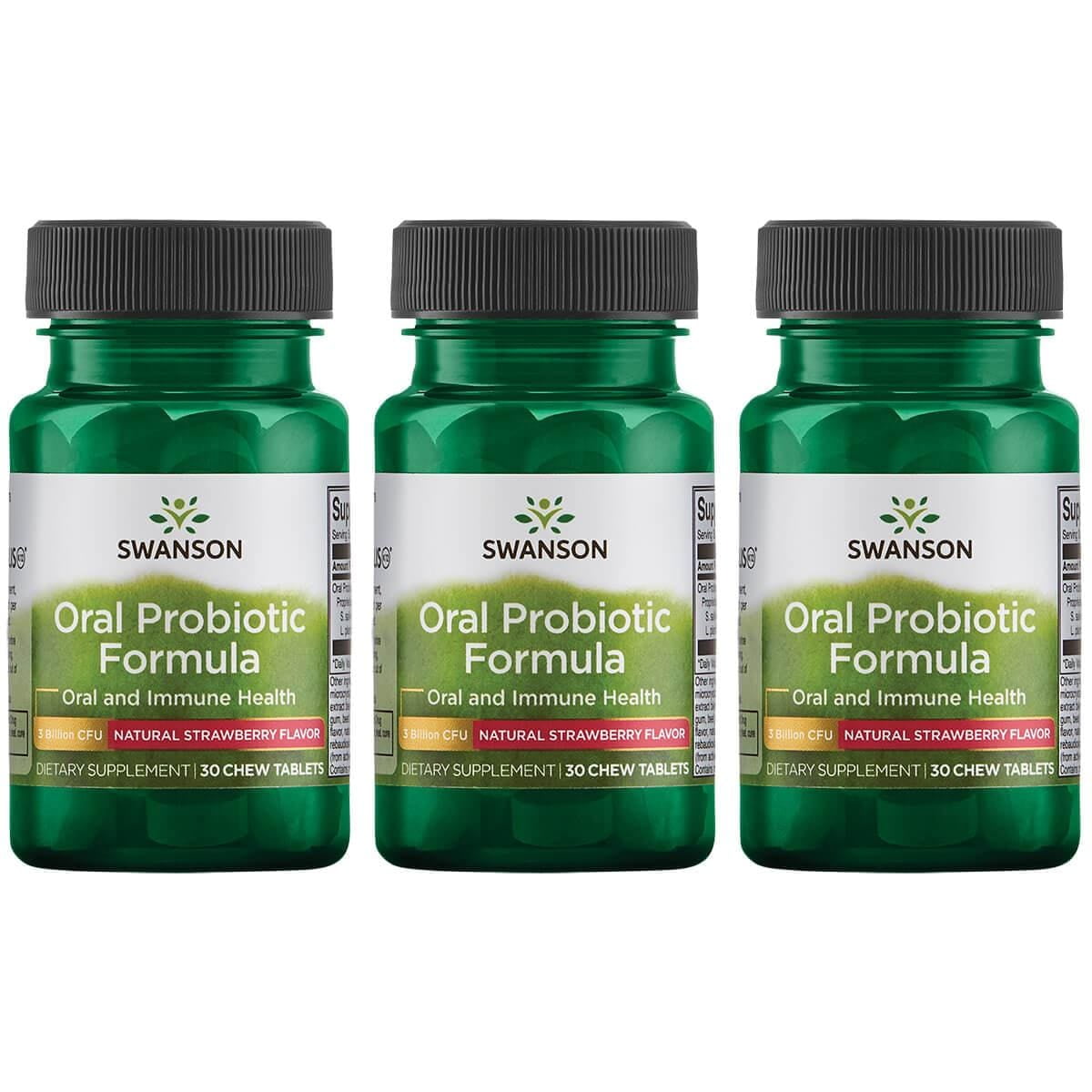 Swanson Oral Probiotic Formula - Natural Strawberry Flavor 3 Pack ...