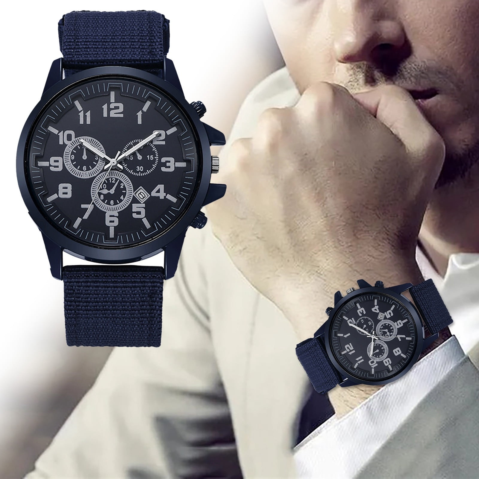 Click here for Guanglvv Mens Hand Canvas Rubber Strap Precise Tim... prices