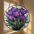 Purple Crocus Stained Glass Suncatcher – Spring Flower Window Decor ...