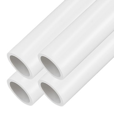 2Pcs PVC Rigid Round Pipes 13.8 Inch Black Hollow Round Tubes 1.6 Inch ...