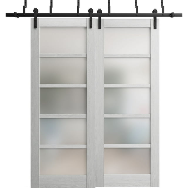Sliding Closet Barn Bypass Doors 60 x 80 inches | Quadro 4002 Light ...