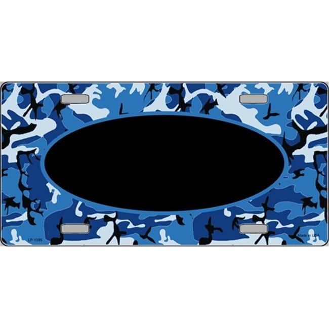 Blue Camo - Ovals in the Middle - Flat Automotive License Plates Blanks ...