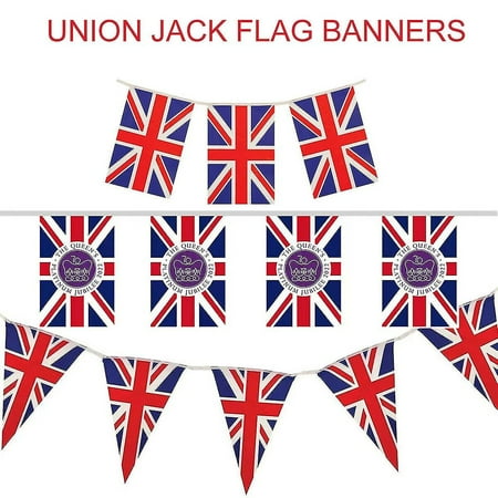 10m Platinum Jubilee Bunting Banner The Queen's 70th Union Jack Flag 30 ...