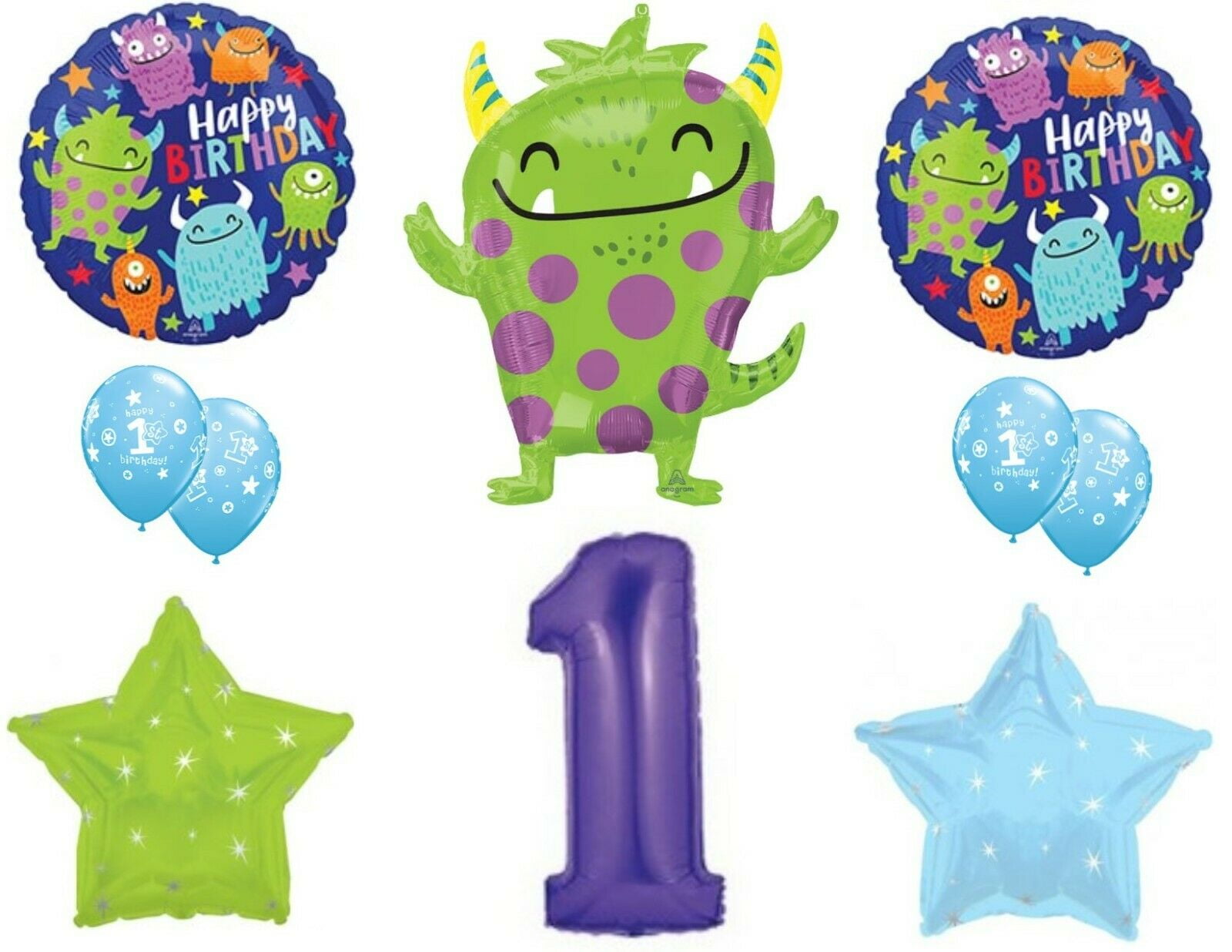 Little Monster's First 1st Birthday Party Balloons Decoration Supplies ...