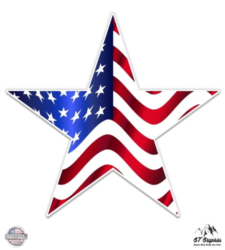 American Flag Star - 3" Vinyl Sticker - For Car Laptop I-Pad Phone ...