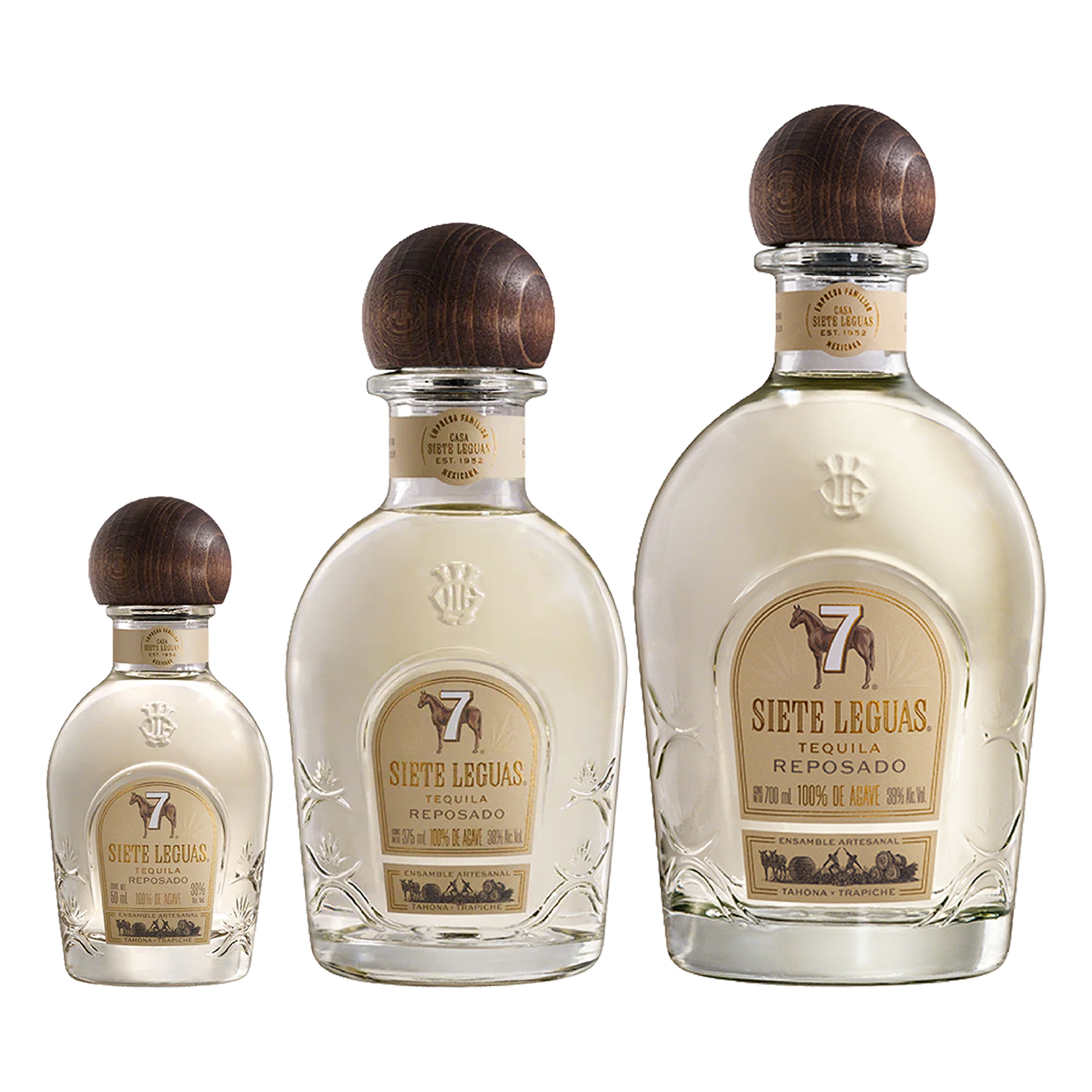 Set de Tequila Siete Leguas Reposado 50, 375 y 700 Ml Siete Leguas ...