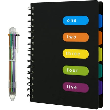 Subject Notebook with Multicolor Pen, Wire Bound Notebook 300 Pages 5 ...