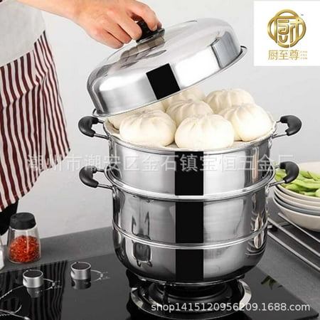 Thick Stainless Steel Steamer single double layer three-layer steamer ...