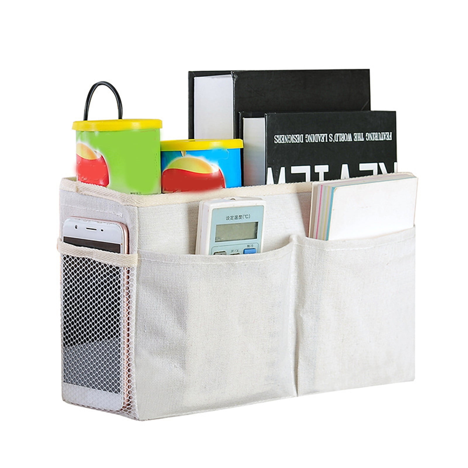 Bedside Caddy with Side Mesh Pocket Hanging Storage Organizer for Bunk ...