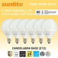 Sunlite LED G16.5 Bulb, 5W (40W Eq.), E12 Base, Dimmable, Frost, 3000K Warm, 6-Pack - Walmart.com