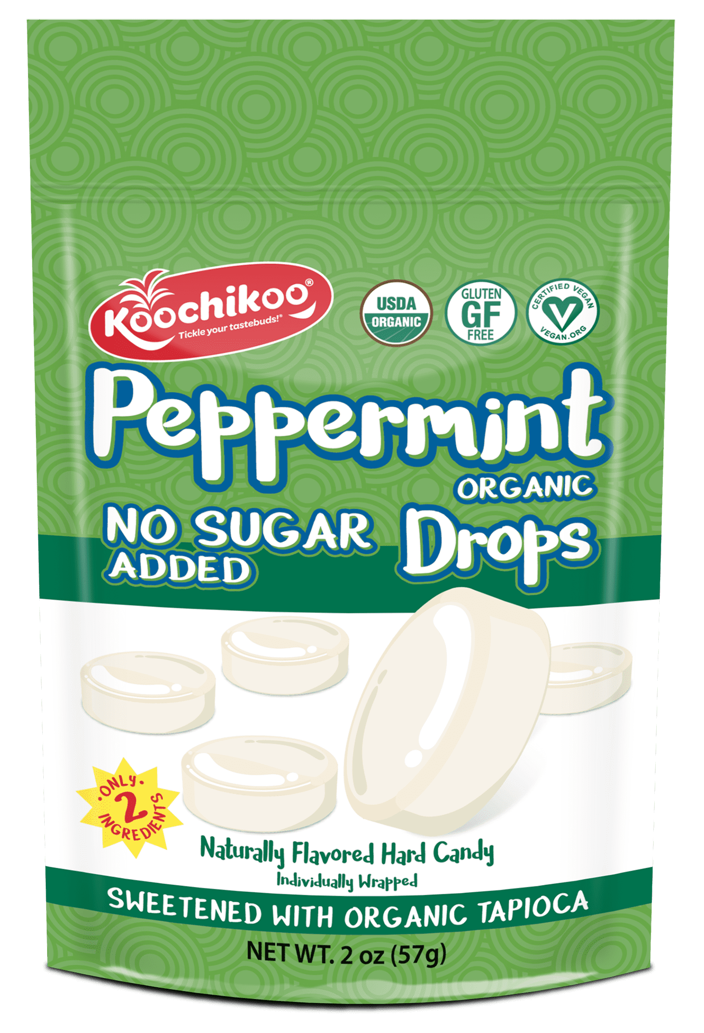 Koochikoo Sugar Free Organic Drops Pouch, PepperMint, 16 CT (Pack - 1 ...