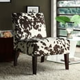 Chelsea Lane Maxfield Cowhide Print Lounge Accent Chair, Brown ...