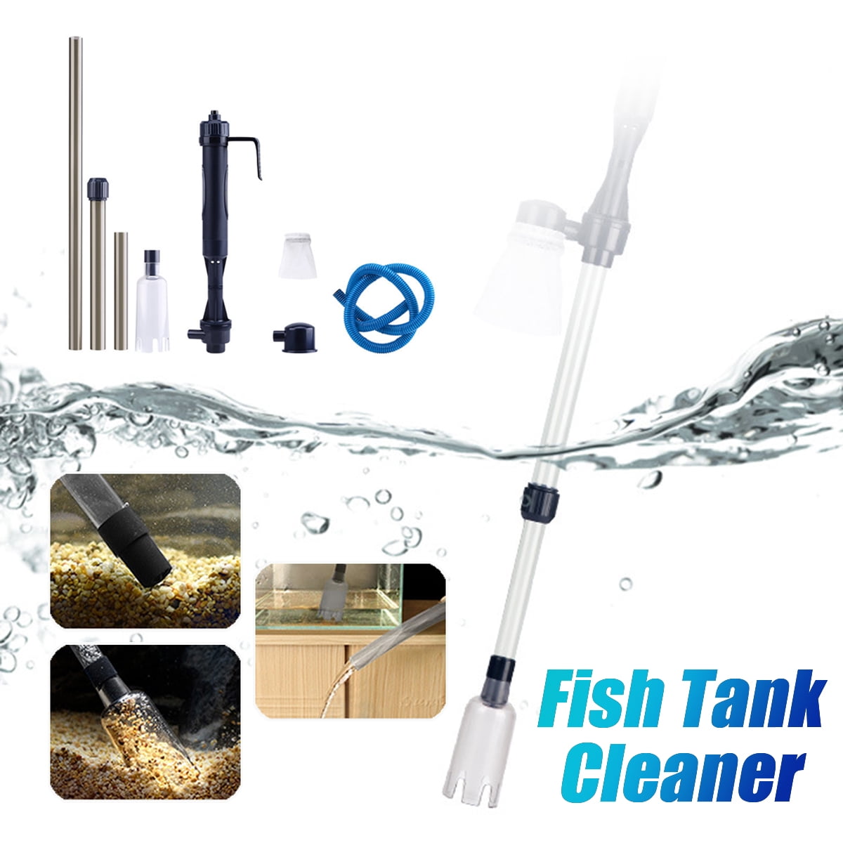 Electric Fish Tank Aquarium Cleaner Vacuum Wash Sand Water Change ...