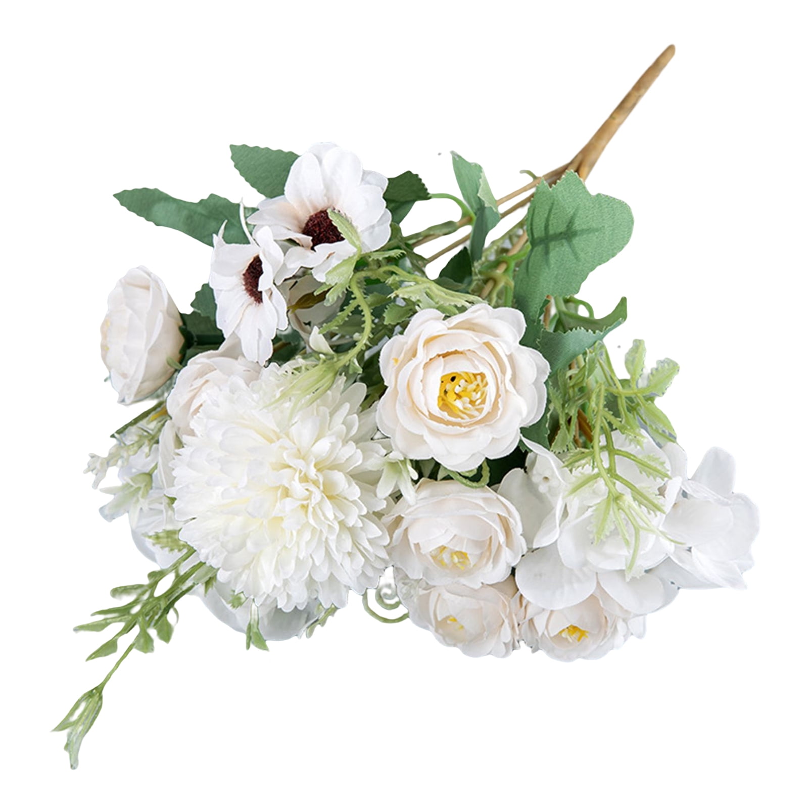 Mightlink Artificial Mixed Flower Realistic Pan Weaving Tea Rose ...
