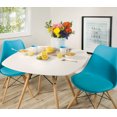 OSP Home Furnishings Allen Dining Table in White with Wood Legs ...