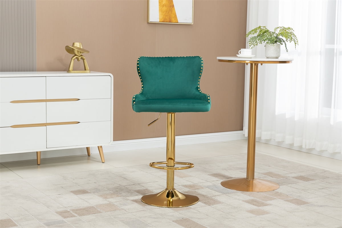 Upholstered Accent Bar Stools, Counter Height Bar Chair with Tufted ...