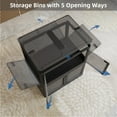 384QT 3-Pack Transparent Stackable Storage Bins with Wheels, 5 Doors ...