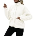 Aellinatey Fleece Coat Button Front Design Long Sleeve Fuzzy Outerwear ...