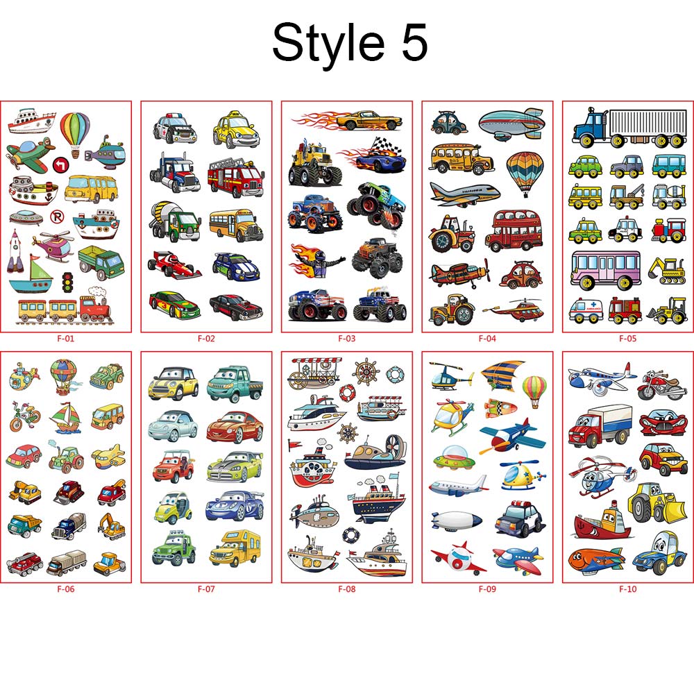 10 sheets/set Boys and Girls Arm Sticker Body Art Animal DIY Waterproof ...