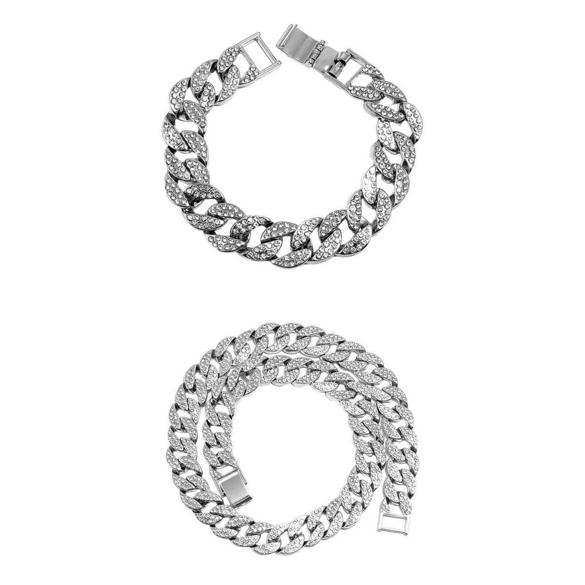 Cadena cubana lujo Bling Zulema de imitación fuerte fiesta hombres ...