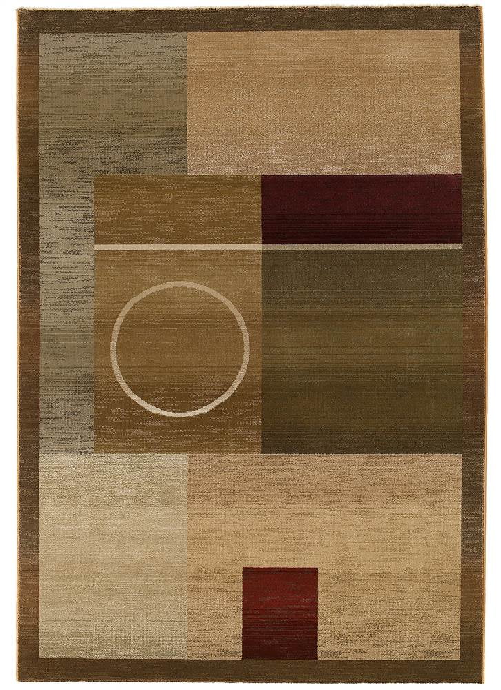 Geometric Pattern Area Rug in Green and Brown (5 ft. 9 in. L x 4 ft. W ...
