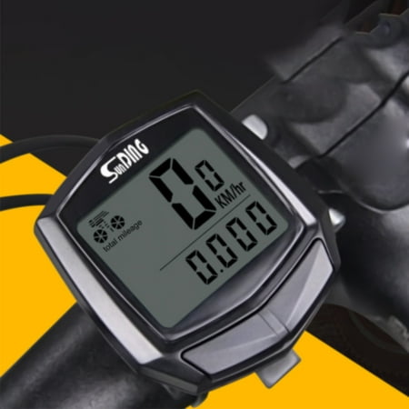 Black Cycling Computer Bicycle Speedometer Wired Sensor Accessories ...