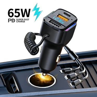 JOYROOM USB C Car Charger, 90W Fast Charging Dual Port PD & QC 3.0 Car ...