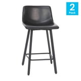 Flash Furniture Caleb 24.5"H Square Adjustable Low Back Counter Bar ...