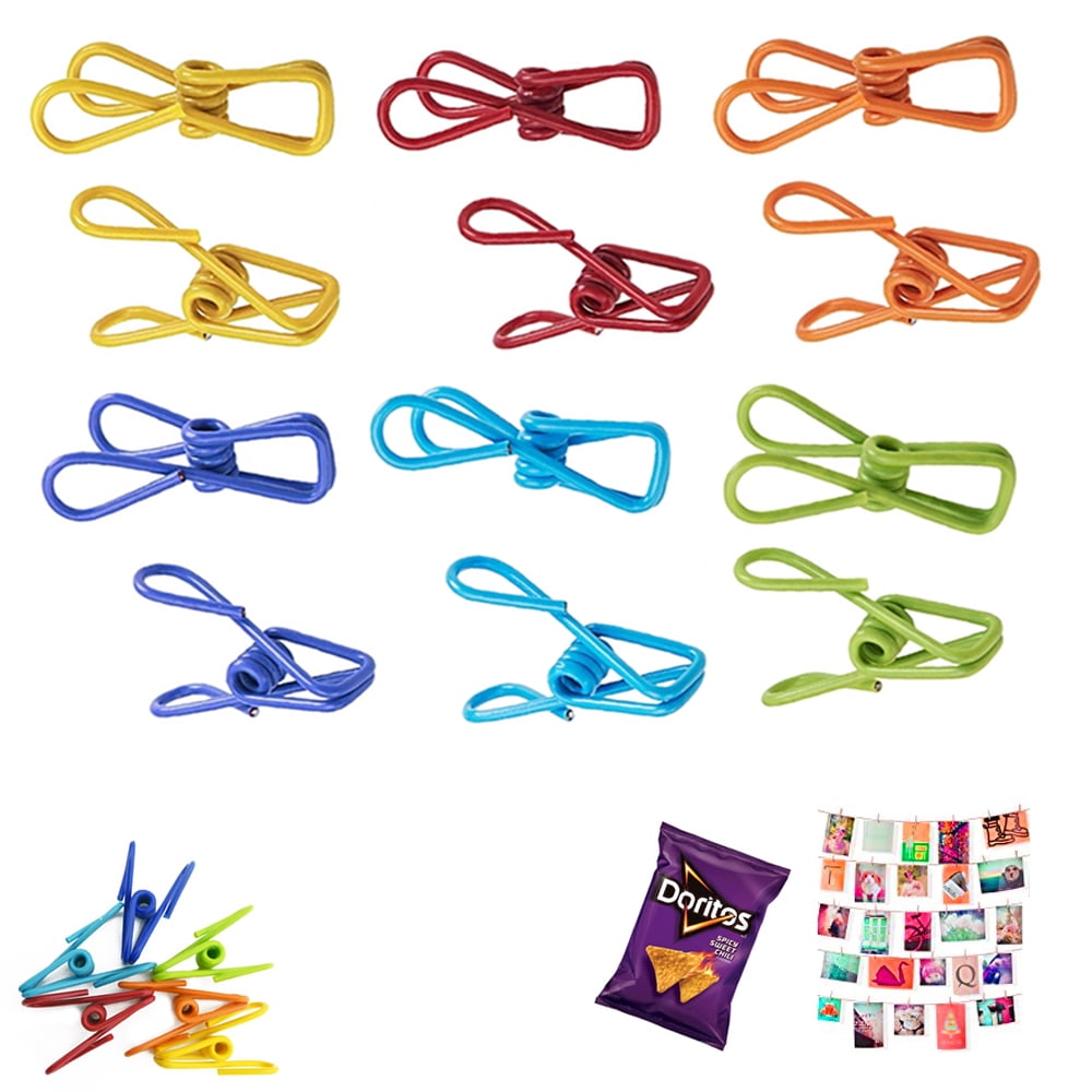 60X Multi Purpose Clips Colored Kitchen Metal Food Sealing Bag Snack ...
