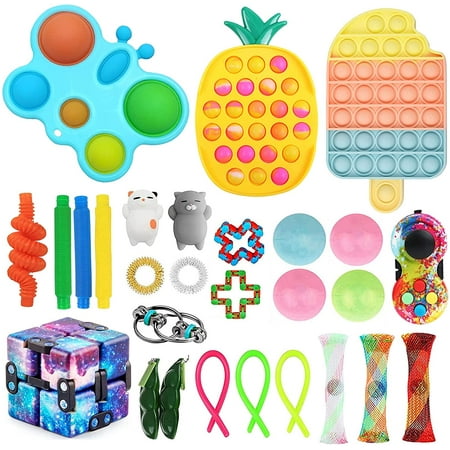 HTCM Big Fidget HTCM s Pack, Sensory Fidget Set Pop Bubble Stress Relief HTCM s with Marble Mesh ...