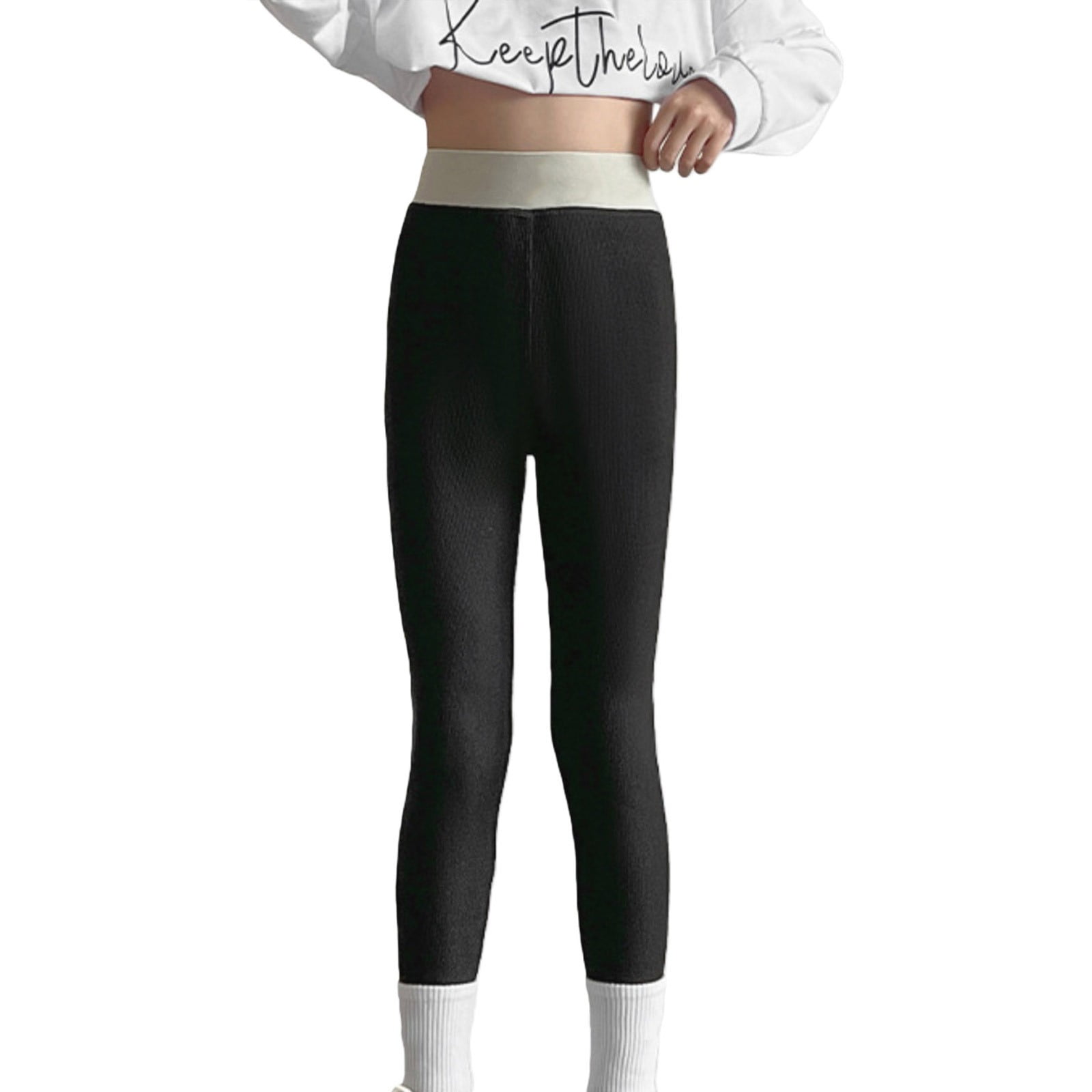Click here for Lijcc Thick Full Length Fleece Lined Leggings For... prices