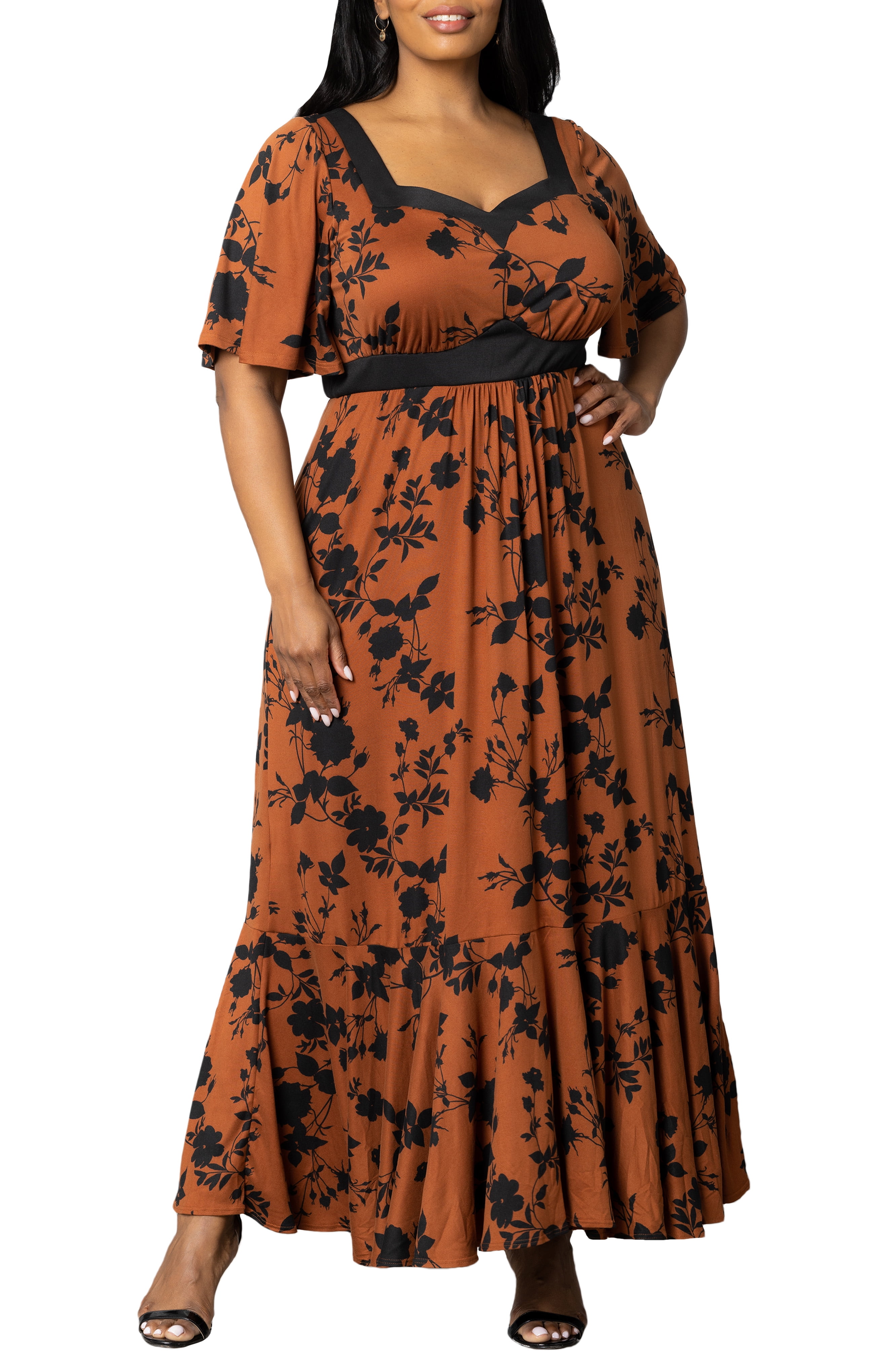 Kiyonna Women's Plus Size Icon Maxi Dress, Long Dress with Sweetheart ...