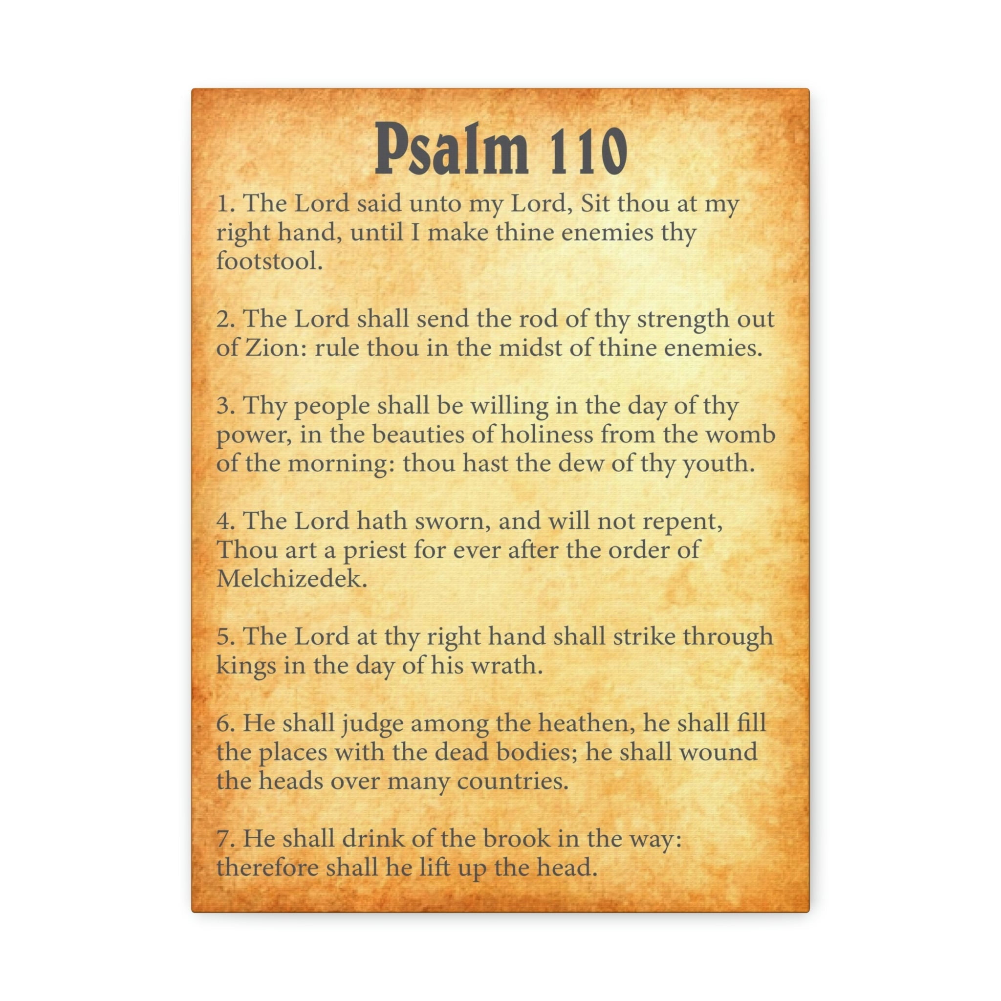Scripture Walls Psalm 110 Chapter Gold Bible Canvas Christian Wall Art ...