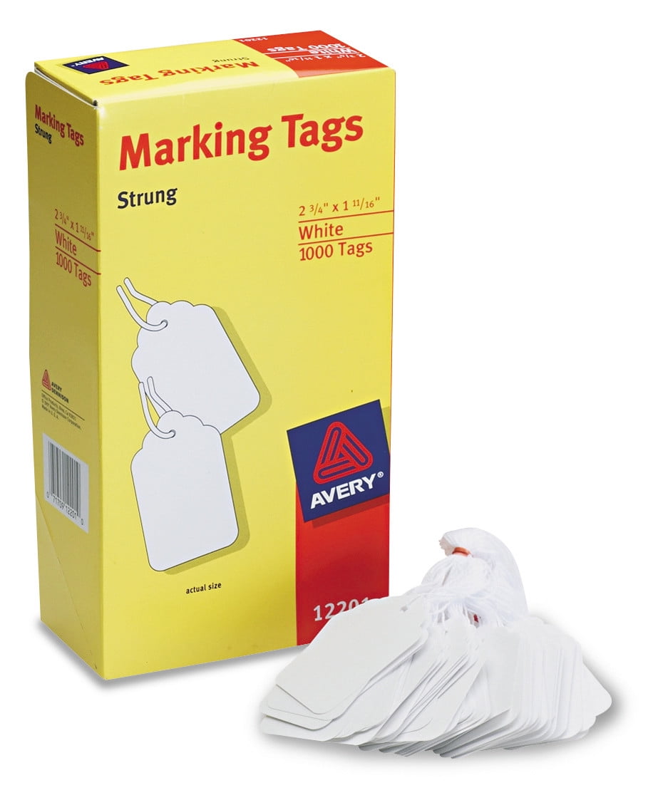 Avery Marking Tags Strung 2 3 4 X 1 11 16 1 000 Tags 12201