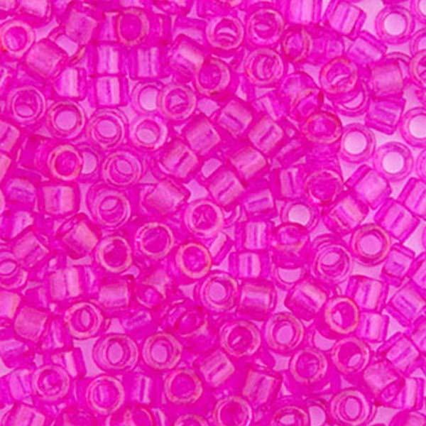 Click here for Miyuki Delica 11/0 Rd Fuchsia Transparent Dyed 11/... prices