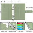 A6 Refillable 6 Ring Notebook Binder Cover, PU Leather Budget Planner ...