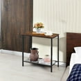 2 Tier End Table, Sofa Side Table, Narrow Side Table with Storage, Slim ...