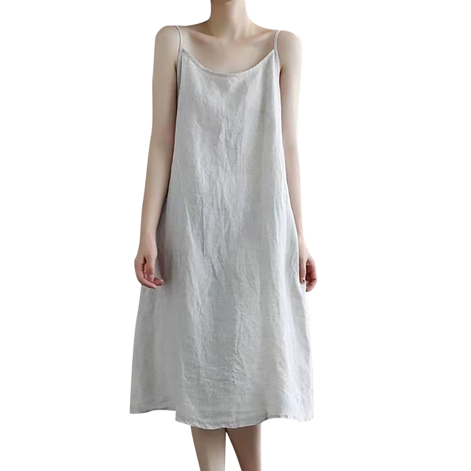 Click here for Hiiyo Womens Cotton Linen Nightgown Solid Loose Ni... prices