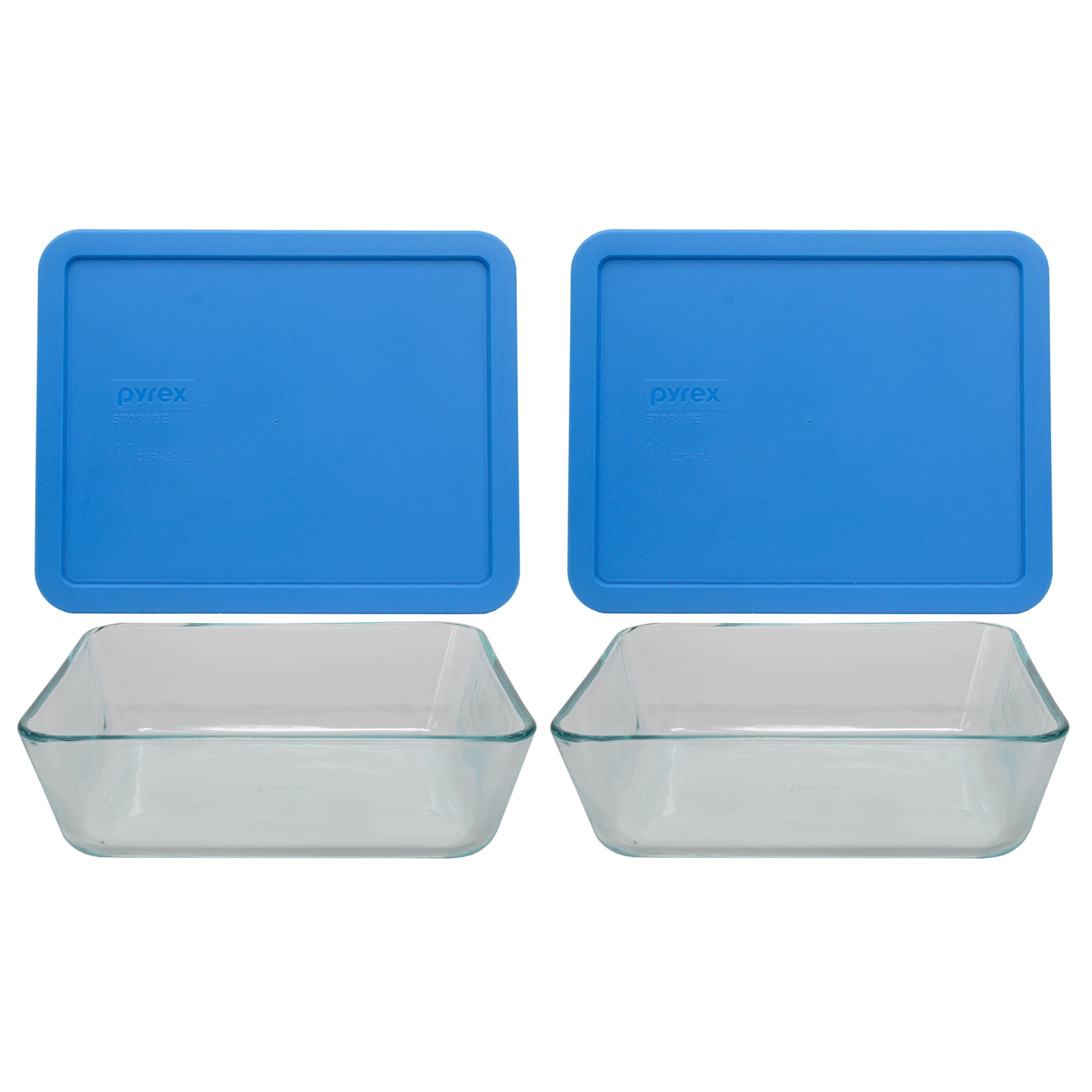 Pyrex 7212 11-Cup Rectangle Glass Food Storage Container with 7212-PC ...