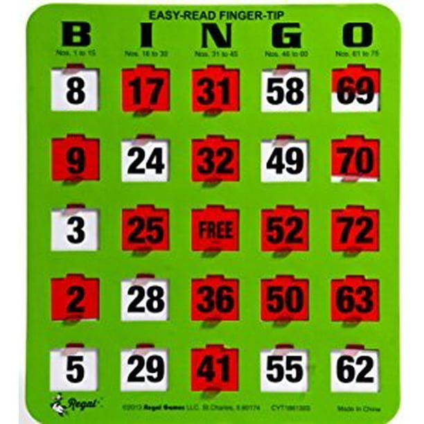 Regal Games Easy Read Green Bingo Heavy Duty 5 Ply Jumbo Shutter Slide ...