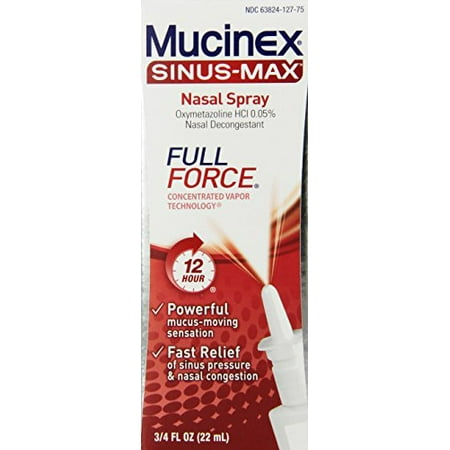 Mucinex Sinus-Max Full Force Nasal Decongestant Spray, 0.75 Ounce ...