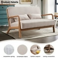 Bonzy Home Mid Century Accent Chair Modern Tufted Loveseat Chair Beige - Walmart.com